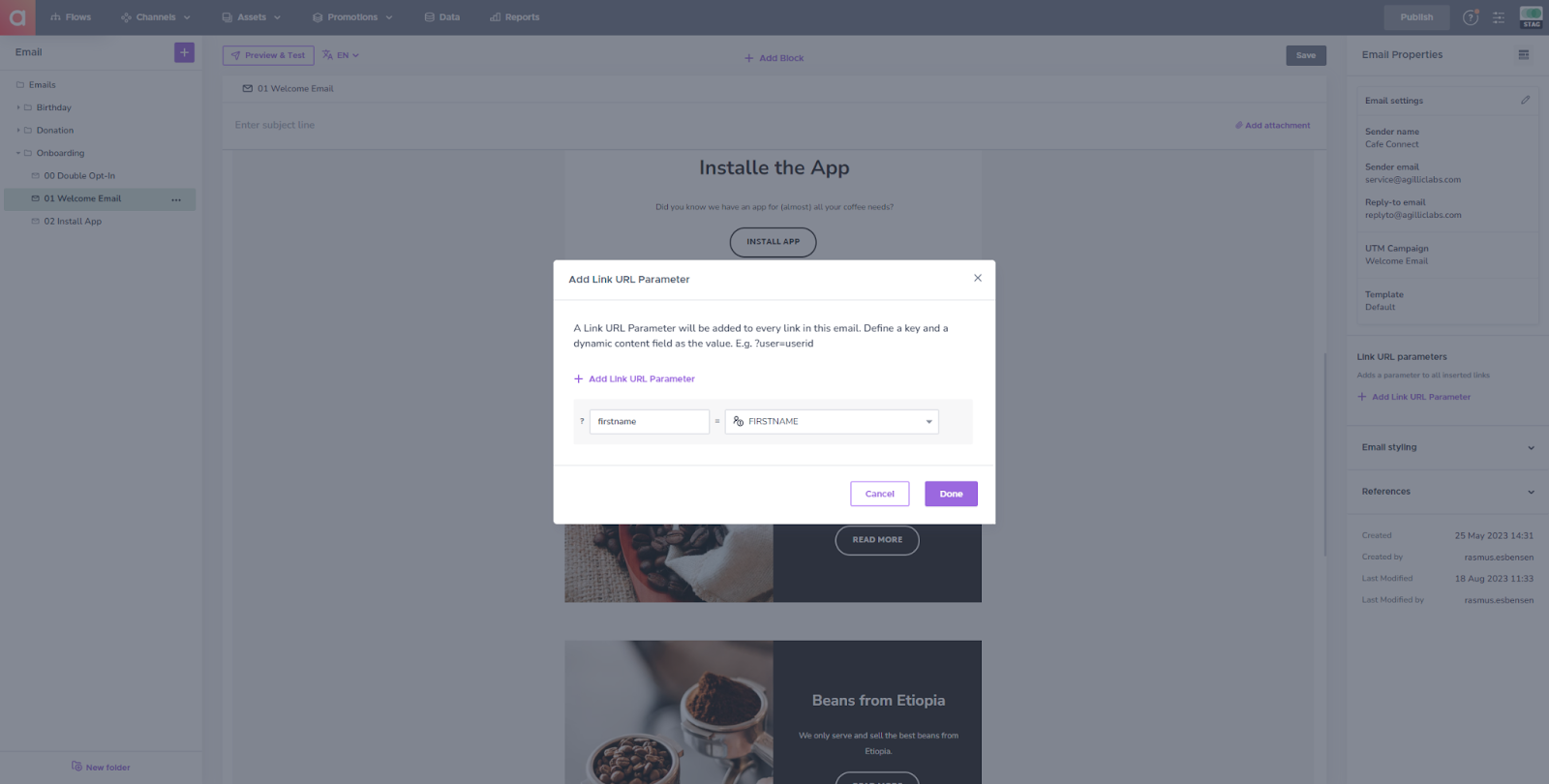 Personalising links and images – Agillic Support