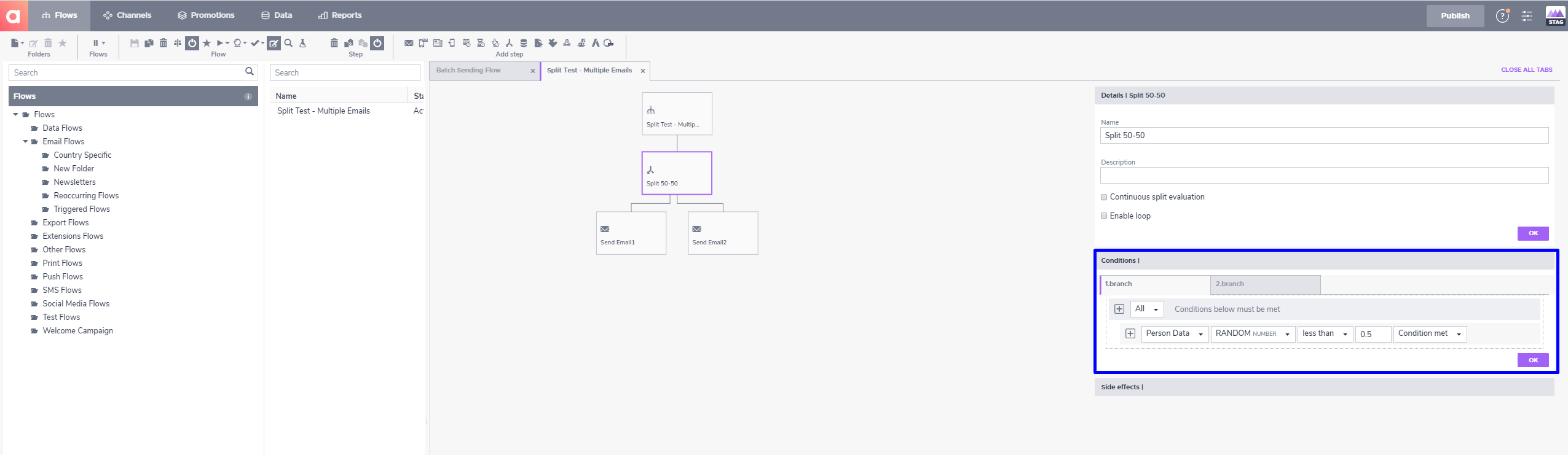 Creating a Random Split Flow – Agillic Support