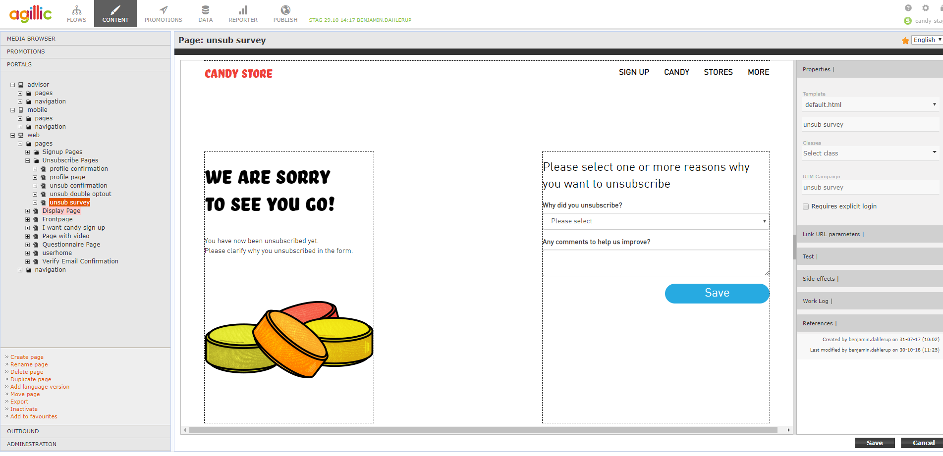 Setting up an Unsubscribe Survey – Agillic Support